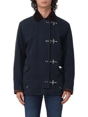 FAY 4 Ganci Cotton Jacket With Velvet Collar - Navy