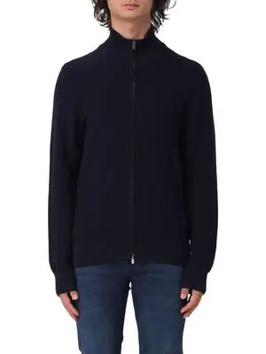BOSS Pure Wool Full-zip Turtleneck Cardigan With Dropped Shoulders - Blue