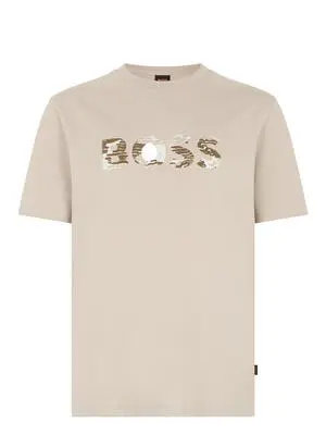 BOSS Classic Graphic Print T-shirt Available In Various Sizes - Beige