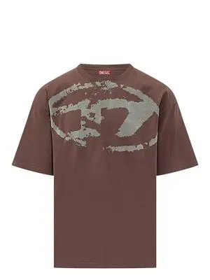 DIESEL® Stylish T-shirt With Unique Stampaint Design - Marrone