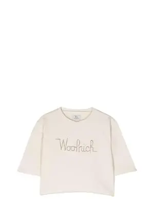 Woolrich Mini Cropped Crewneck Top - Ivory