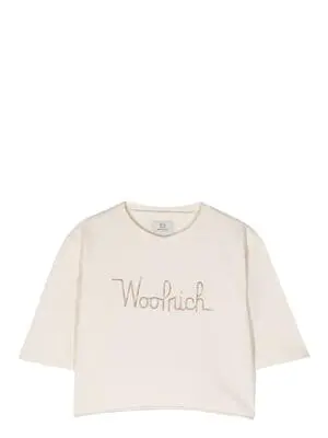 Woolrich Mini Cropped Crewneck Top - Ivory