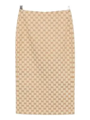 Gucci Gucci GG Cotton Midi Skirt Beige