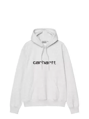 Carhartt Work In Progress Logo Cotton Hoodie - Grey