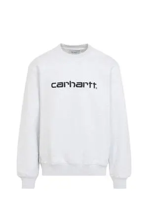 Carhartt Work In Progress Logo Cotton Sweatshirt - Grey