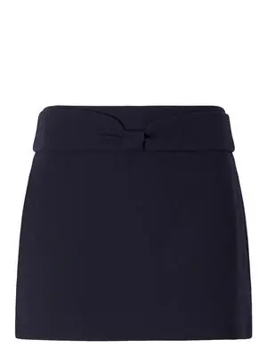 SHUSHU/TONG SHUSHU/TONG Bow-Detailed Wool-Ponte Mini Skirt Blue