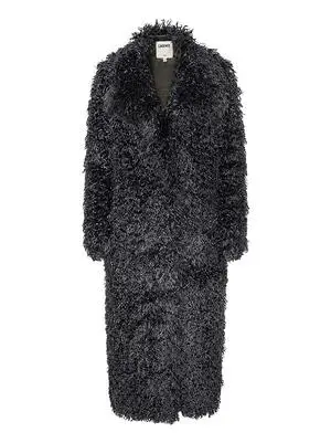 L'Agence Lizbeth Long Faux Fur Jacket - Grey Olive