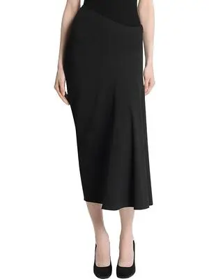 Michael Kors Strwocrep Wool-blend Bias Skirt - Black