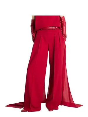 Michael Kors Pleated Wool-blend Slouch Pants - Ruby