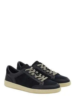 FERRAGAMO Gancini Leather Sneakers - Navy
