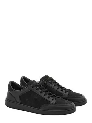FERRAGAMO Gancini Leather Sneakers - Nero