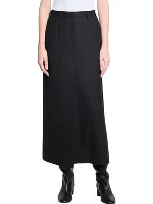Theory Front Vent Maxi Skirt - Black
