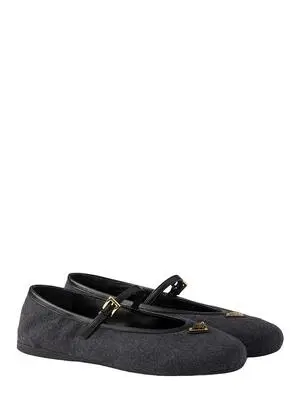 Prada Fabric Ballerinas - Grey