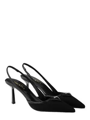 Prada Fabric Slingback Pumps Black