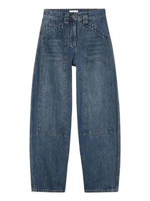 Co Patch Pocket Barrel Jeans - Blue