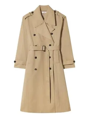 Co Tton Twill Oversized Trench - Neutral