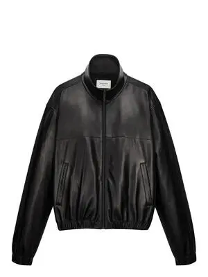 Saint Laurent Cassandre Jacket In Lambskin - Brown