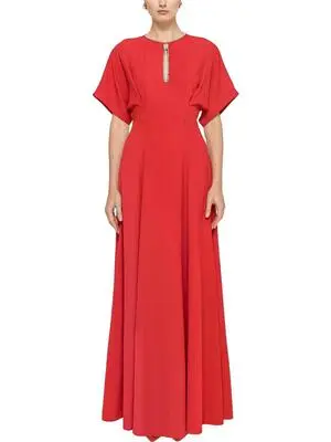 NISSA Crystal-details Maxi Dress Red