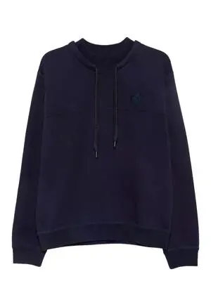 MARANT Logo-embroidered Drawstring Sweater - Blue