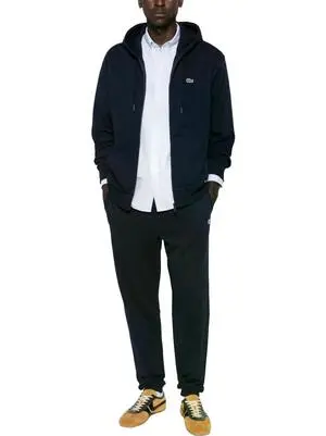 Lacoste Logo-patch Zip-up Hoodie - Blue