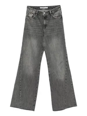 HOMAGE Stud-embellished Raw-cut Jeans - Grey