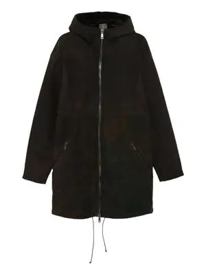 GIORGIO BRATO Hooded Shearling Jacket - Brown