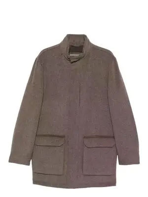 Corneliani High-neck Flap-pocket Coat - Brown