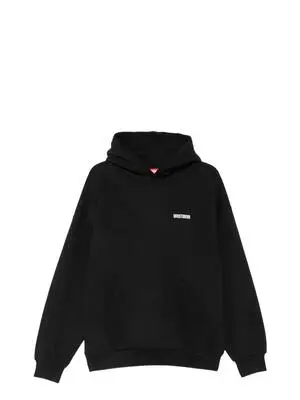WRSTBHVR WRSTBHVR Logo-Print Cotton-Jersey Hoodie Black