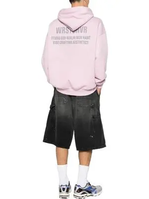 WRSTBHVR Logo-print Hooded Sweatshirt - Pink