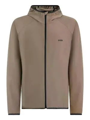 BOSS Logo-print Hooded Jacket - Brown