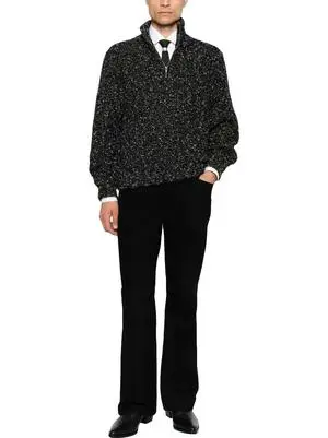 ERNEST W. BAKER Suede Flared Trousers - Black