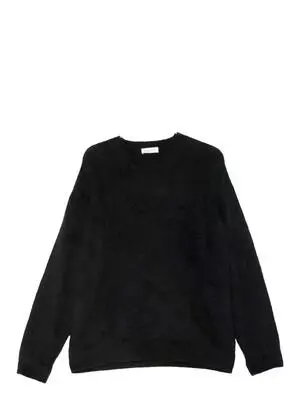ROBERTO COLLINA Brushed-knit Crew-neck Sweater - Black