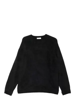 ROBERTO COLLINA Brushed-knit Crew-neck Sweater - Black