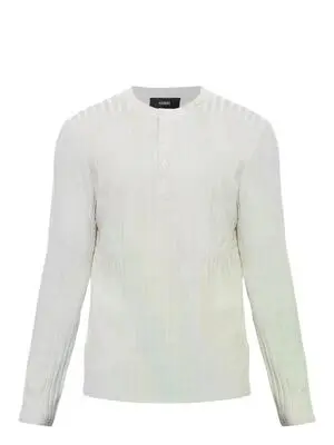 Amiri Henley Ribbed-knit Embroidered-logo Sweater - Neutrals
