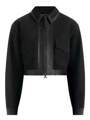 Manière De Voir Suede And Pebbled Leather Jacket - Black