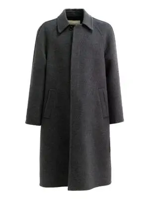 Valentino Garavani Raglan-sleeve Single-breasted Coat - Grey