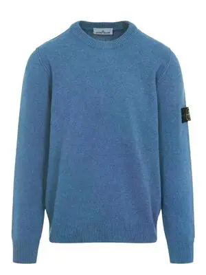 Stone Island Logo-patch Crew-neck Sweater - Blue