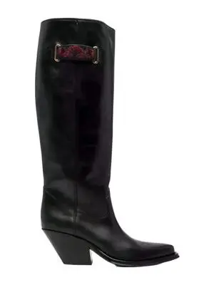 Chloé Azelan Embroidered Boots - Black