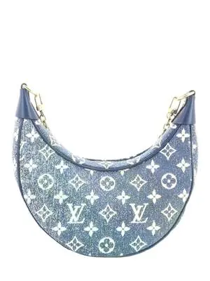 LOUIS VUITTON Loop Handbag Monogram Jacquard Denim Hobo Bag - Blue