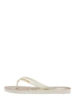 KAT MACONIE Sola Leaf-print Flip-flops - Neutrals