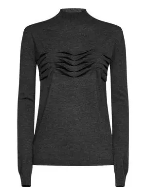 JIL SANDER Pleated Mock-neck Sweater