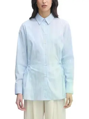 Sisley Striped Drawstring Shirt - Blue