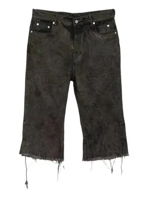 Rick Owens Raw-cut Cropped Jeans - Black