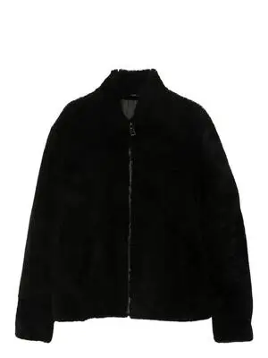 ERALDO High-neck Shearling Jacket - Black