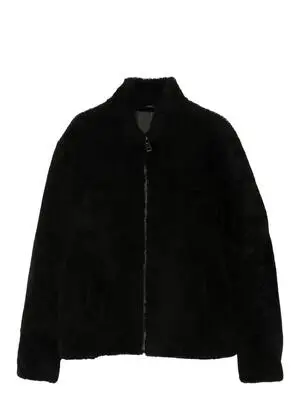 ERALDO High-neck Shearling Jacket - Black