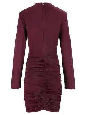 ROTATE BY BIRGER CHRISTENSEN Drapey Mini Dress Bordeaux - Red