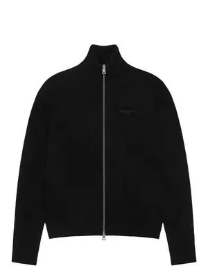 Givenchy Couture Seam Zipped Cardigan In Wool And Cashmere - Black