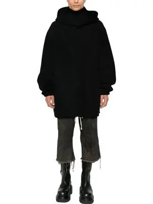 Rick Owens Tour Hooded Single-breasted Coat - Black