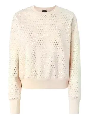 Pinko Fully Rhinestoned Fleece Sweater - Neutrals
