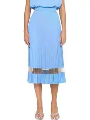 NISSA Pleated Midi Skirt - Blue